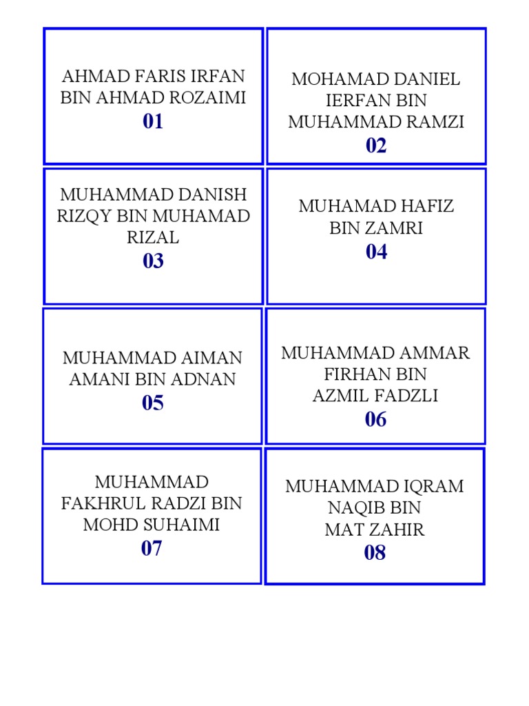 Label Nama Meja Kerusi | PDF