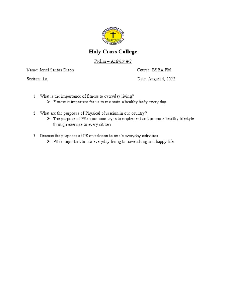Holy Cross College | PDF