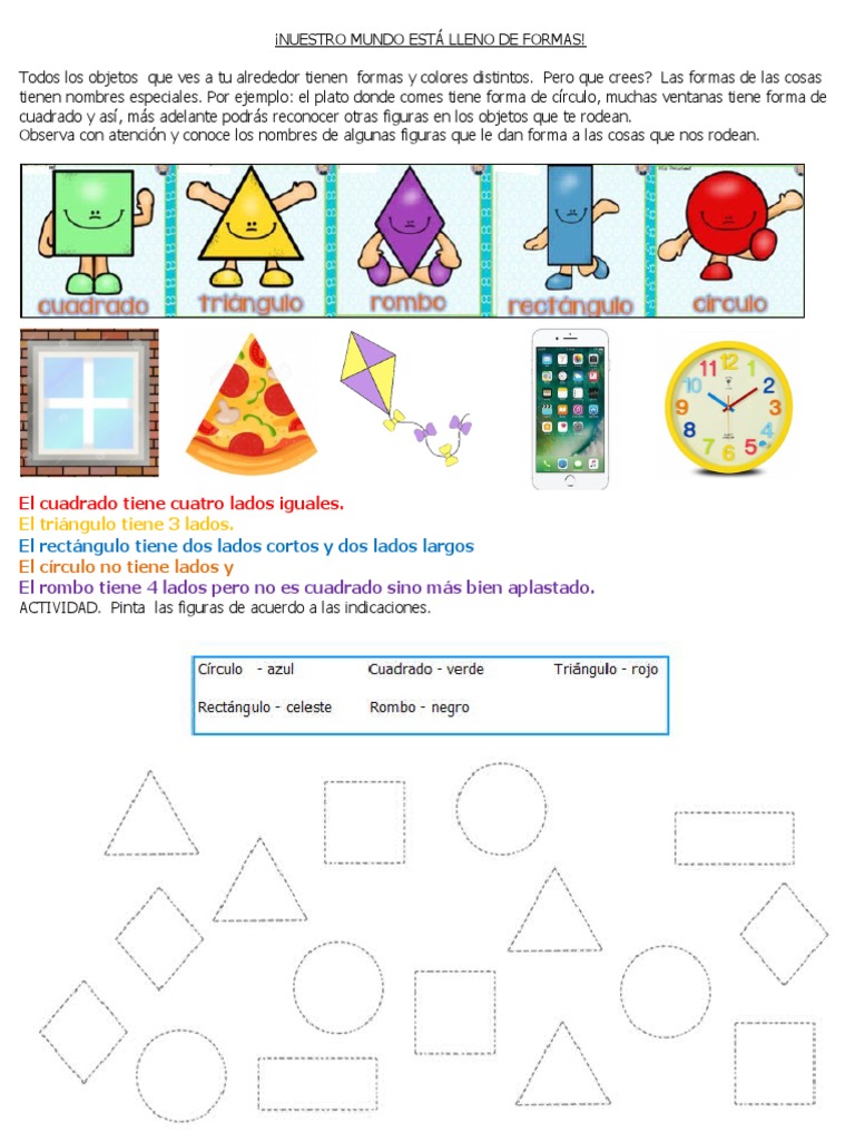 Actividades Con Figuras Geometricas Preescolar | PDF