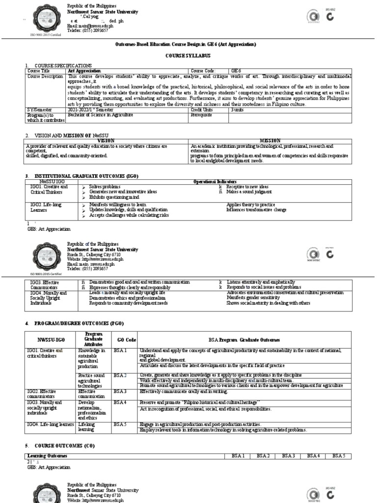 GE 6 Art Appreciation | PDF | Learning | Critical Thinking