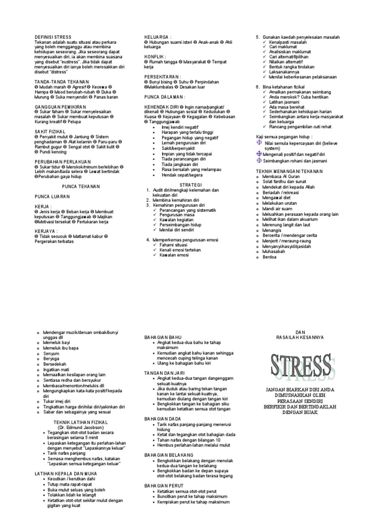 Brosur Menangani Stress | PDF