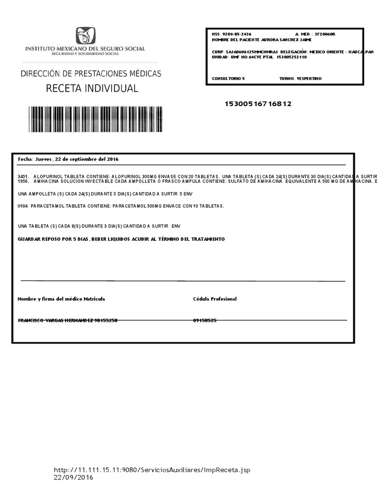 Receta Imss Editable | PDF