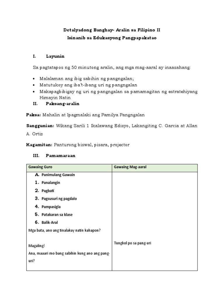 Lesson Plan Fil She | PDF