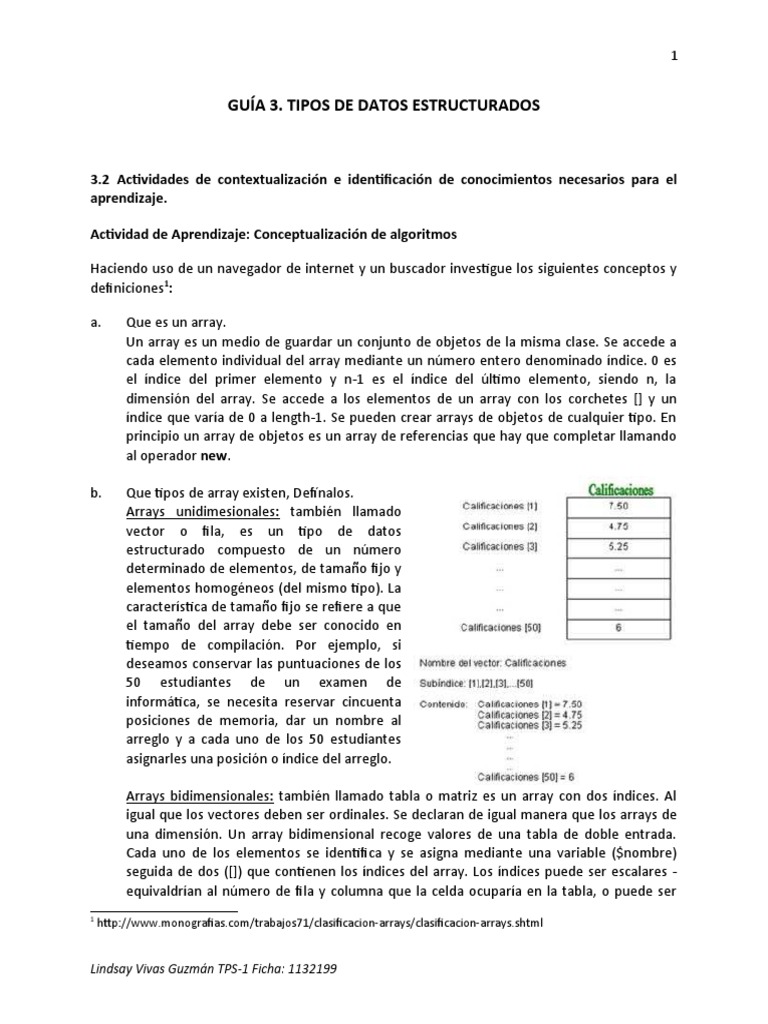 Guia 3 - Tipos de Datos Estructurados | PDF Guia 3 - Tipos de Datos Estructurados | PDF