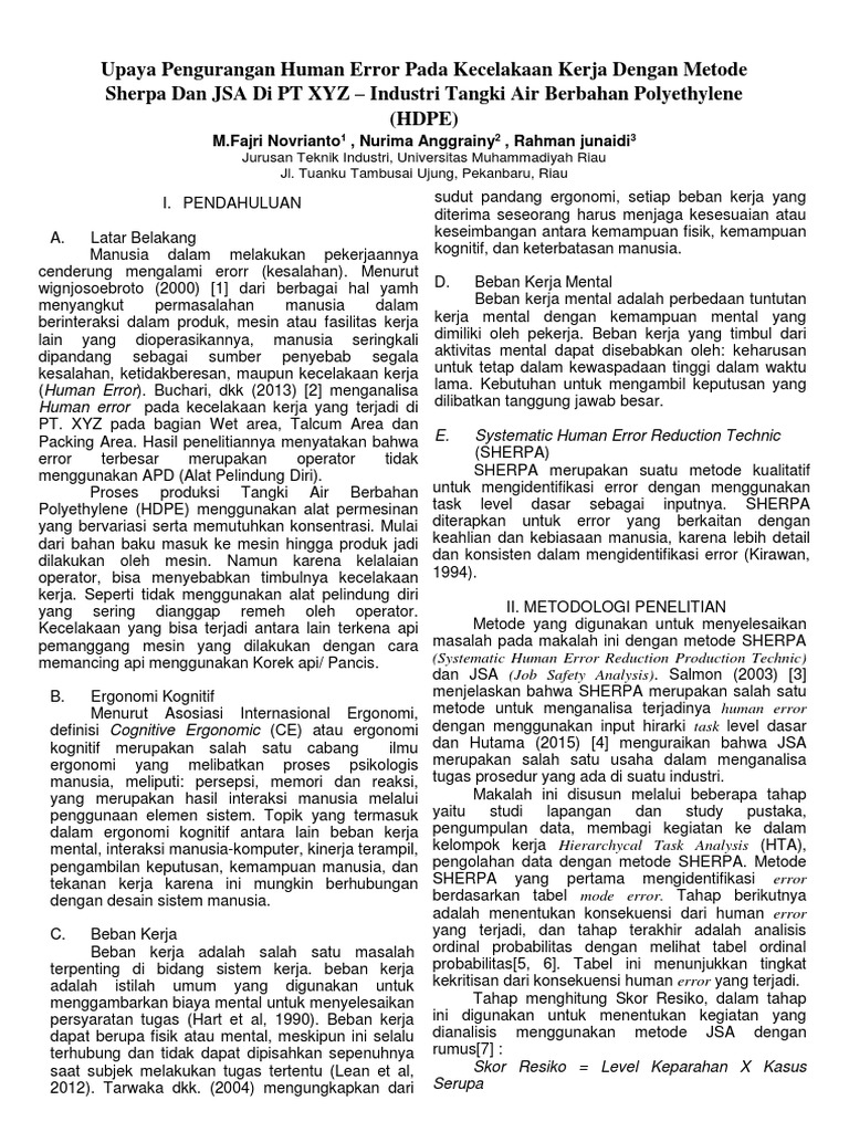 Ergonomi Kognitif Progres Jurnal | PDF