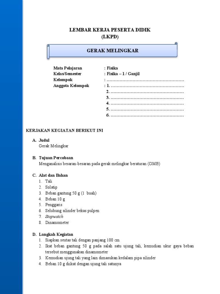 LKPD Gerak Melingkar | PDF