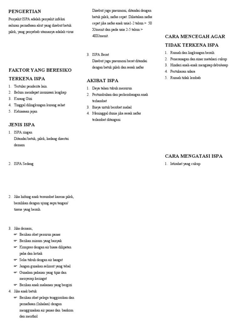 Cara Mengatasi ISPA pada Anak | PDF