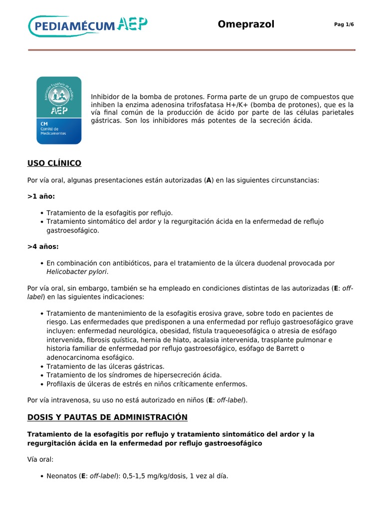 Omeprazol | PDF | Cuidado de la salud | Tratamientos médicos