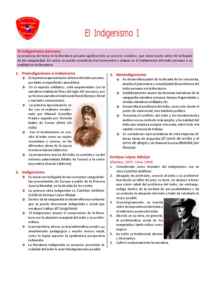 Etapas del Indigenismo Peruano | PDF | Clásicos