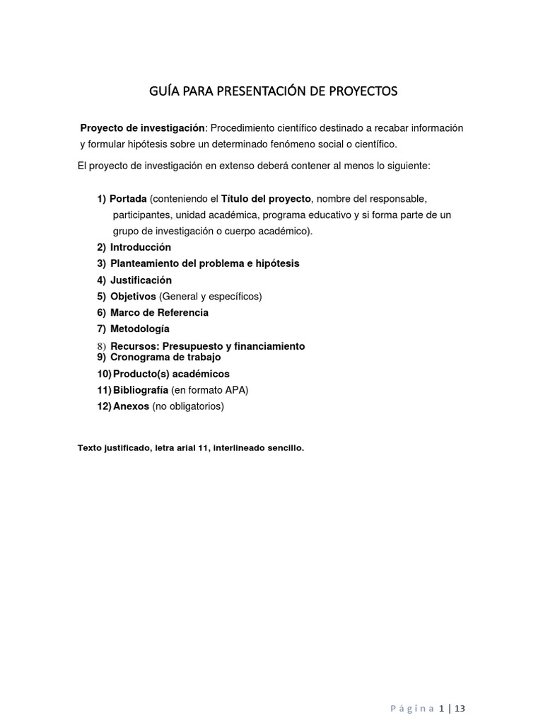 Guia para Presentacion de Anteproyecto | PDF | Muestreo (Estadísticas) | Estadísticas