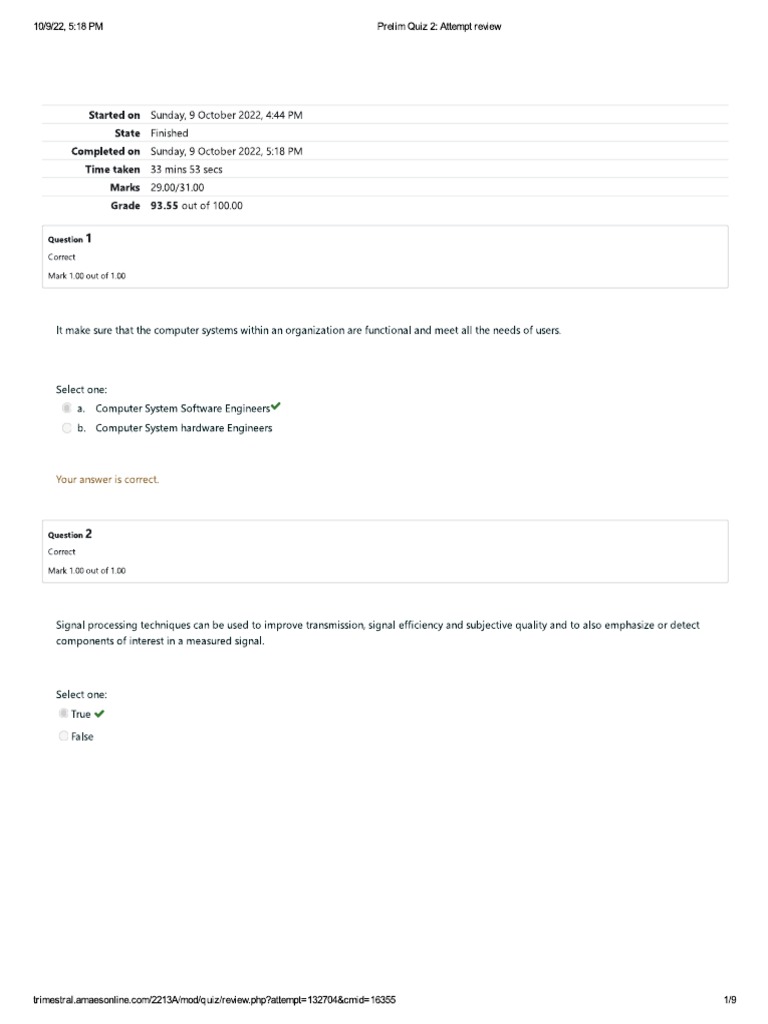 Computer Engineering As A Discipline Prelim Quiz 2 | PDF