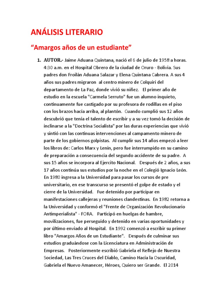 Análisis Literario 2 | PDF