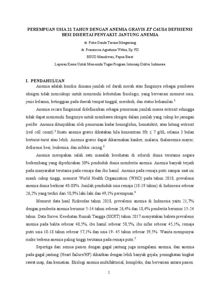 LAPKAS Anemia Gravis Ec Def. Besi Disertai Penyakit Jantung Anemia-Dr ...