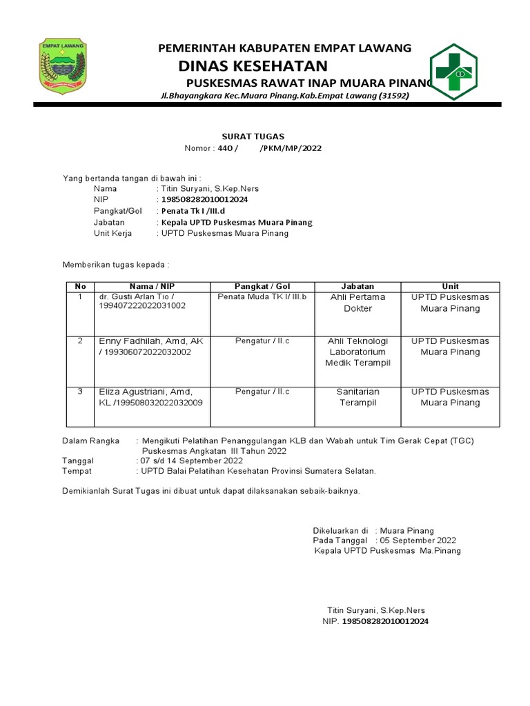 Format Surat Tugas & SPPD | PDF