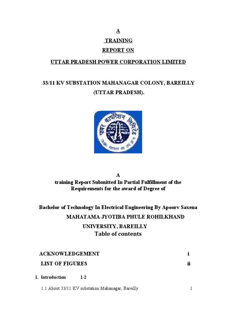 33 11 KV Substation Training Report | PDF | Electrical Substation ...