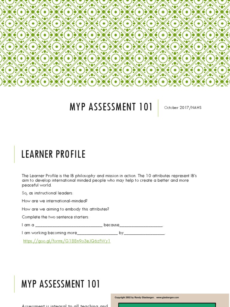 Myp Assessment 101.1 Weebly | PDF | Educational Assessment | Learning