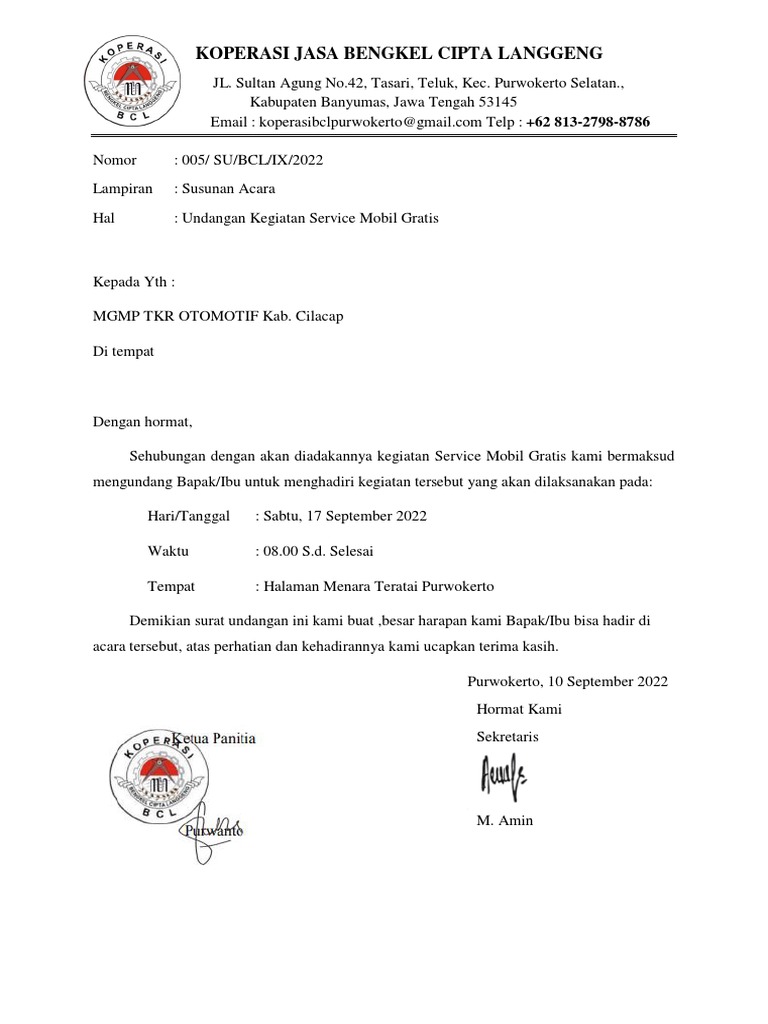 Surat Undangan Mgmp Tkro Cilacap Pdf