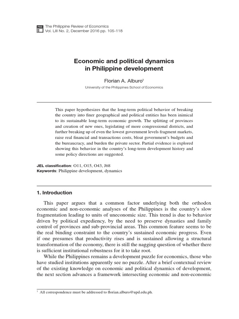 Philippine Development: Political Dynamics Impact | PDF | Economic ...