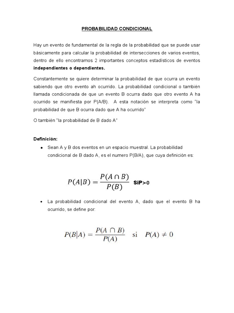 Probabilidad Condicional | PDF | Probabilidad | Matemáticas