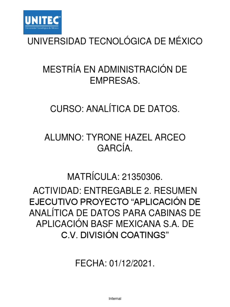 Arceo Garcia Tyrone Hazel - 21350306 - Entregable 2 - Resumen Ejecutivo ...