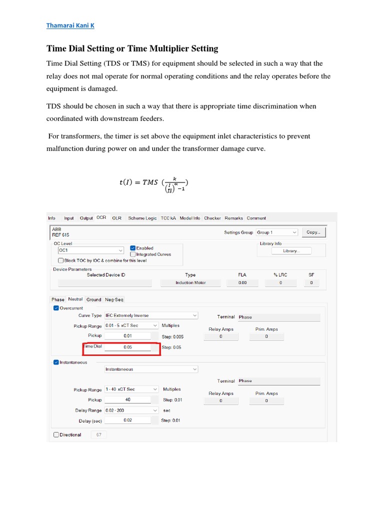 Time Dial Setting | PDF