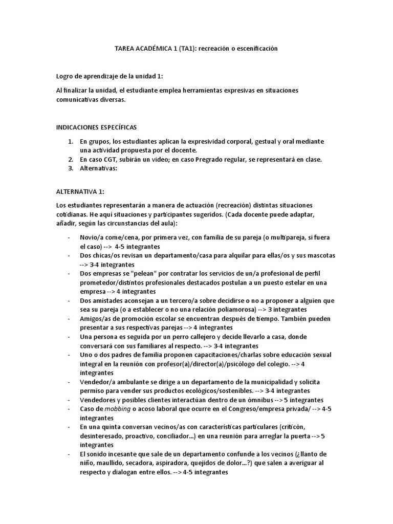 S05.s1 - TAREA ACADÉMICA 1 (Situaciones) | PDF | Maestros