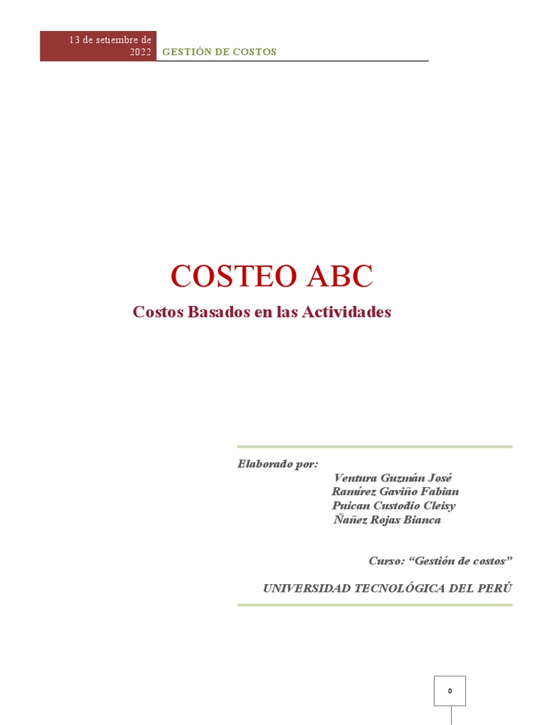 Costeo Abc | PDF | Toma de decisiones | Business