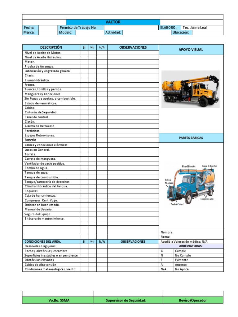 Checklist Vactor | PDF
