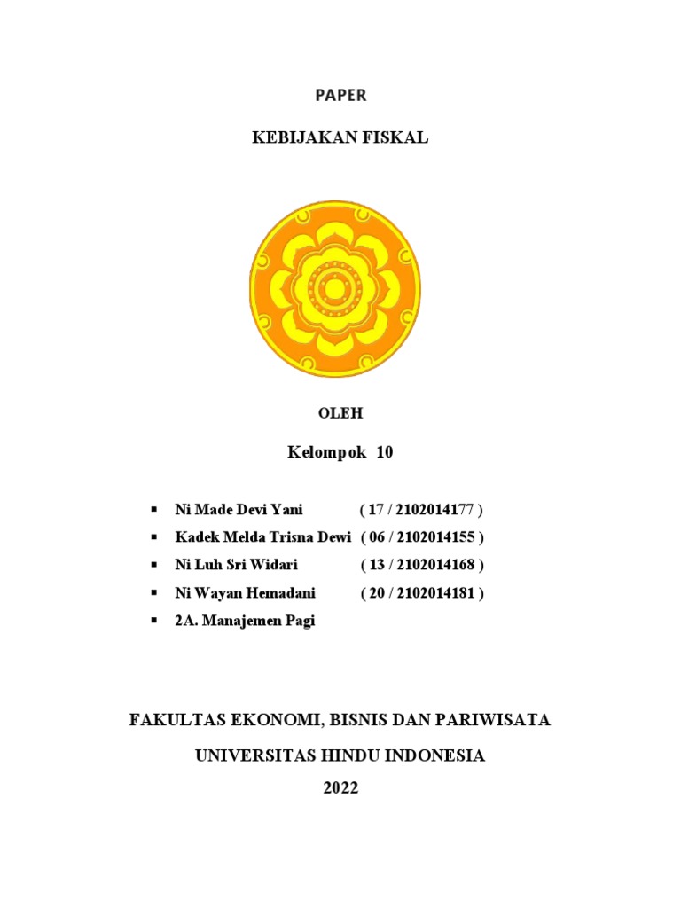 KELOMPOK 10 - Kebijakan Fiskal. | PDF