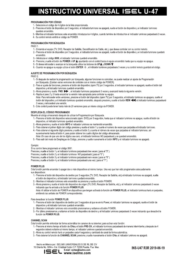 47T U47 Manual | PDF