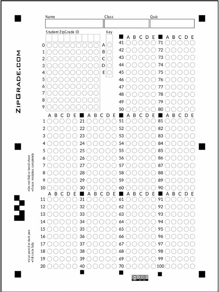 Zipgrade 1 100 | PDF