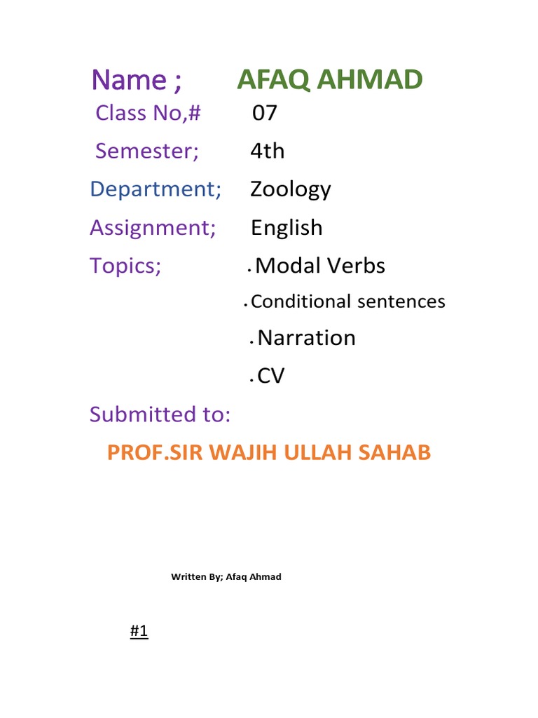 My Assignment | PDF | Verb | Semantic Units