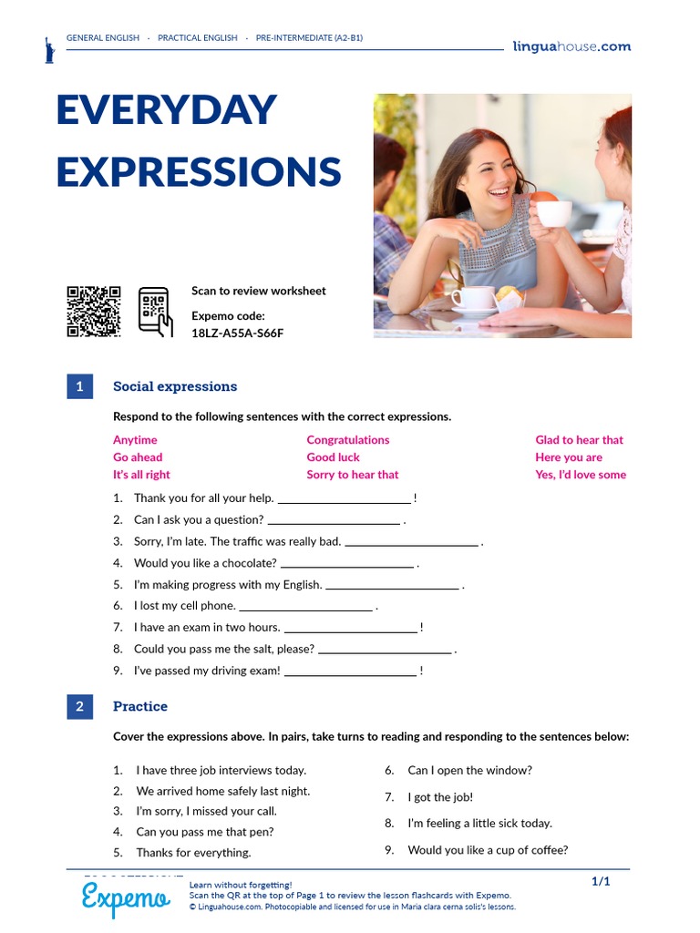 Everyday Expressions American English Student Ver2 | PDF