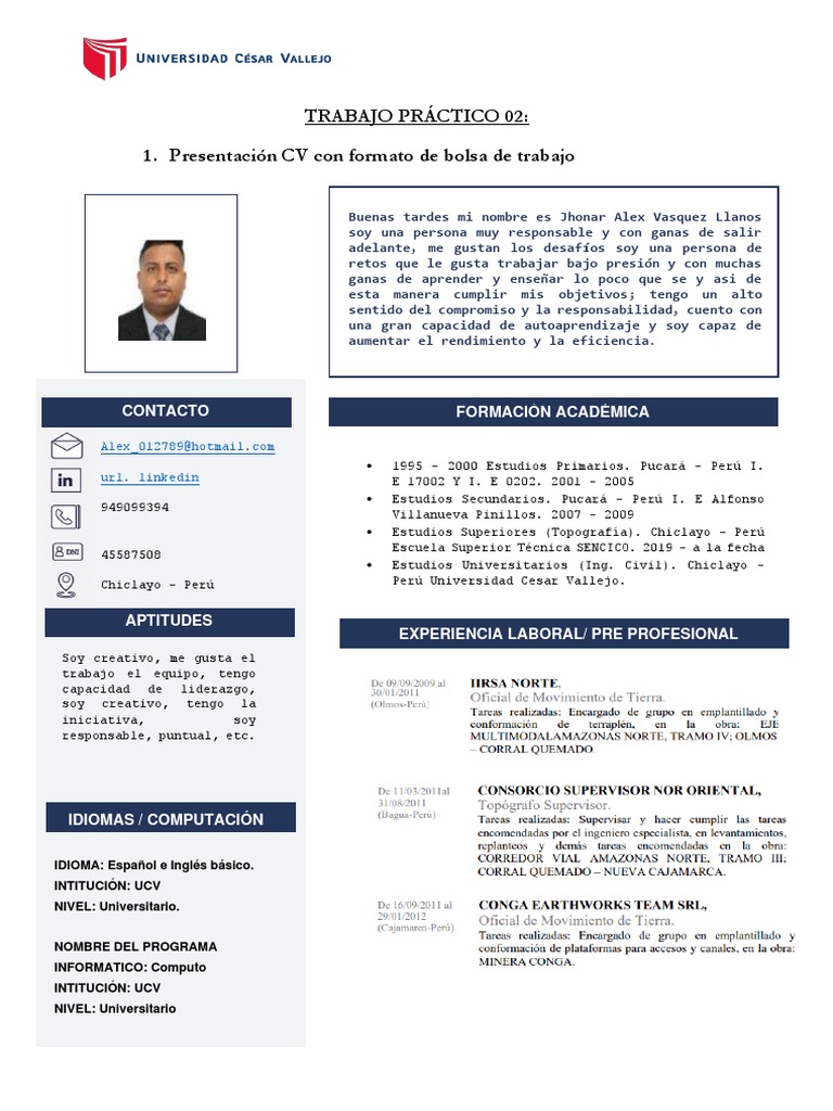 CV y Tutorial de Postulación Laboral | PDF | Perú | Educación más alta