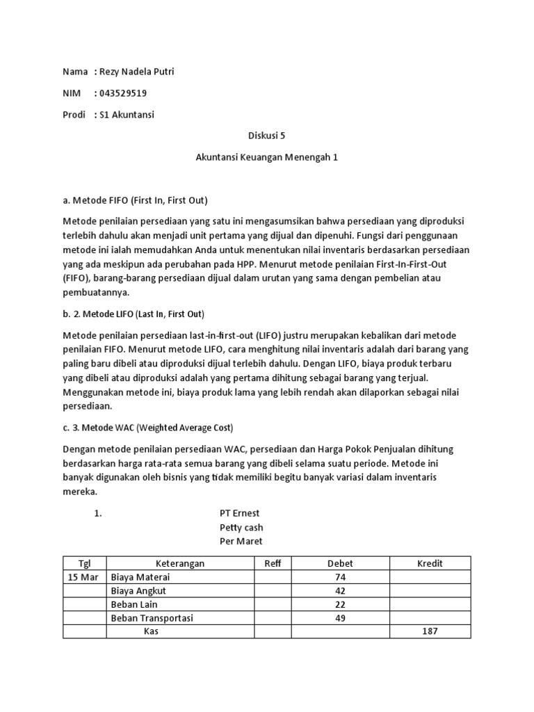 Diskusi 5 Akuntansi Keuangan Menengah 1 | PDF | Pengelolaan Keuangan & Uang