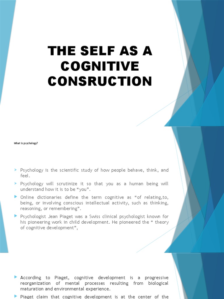 The Self As A Cognitive Construction | PDF | Cognitive Development | Cognition