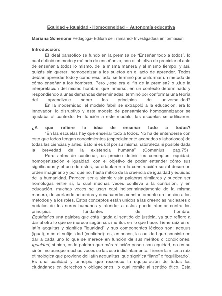 Homogeneidad en la educación actual | PDF | Aprendizaje | Pensamiento