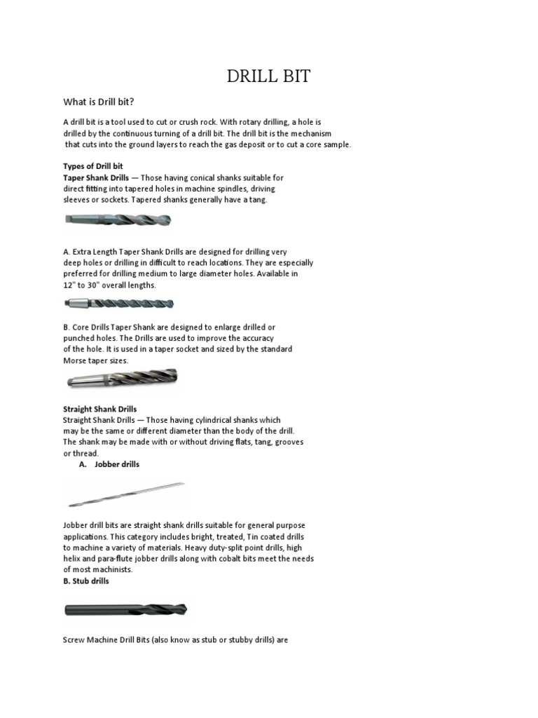 Drillbit | PDF | Drilling | Drill