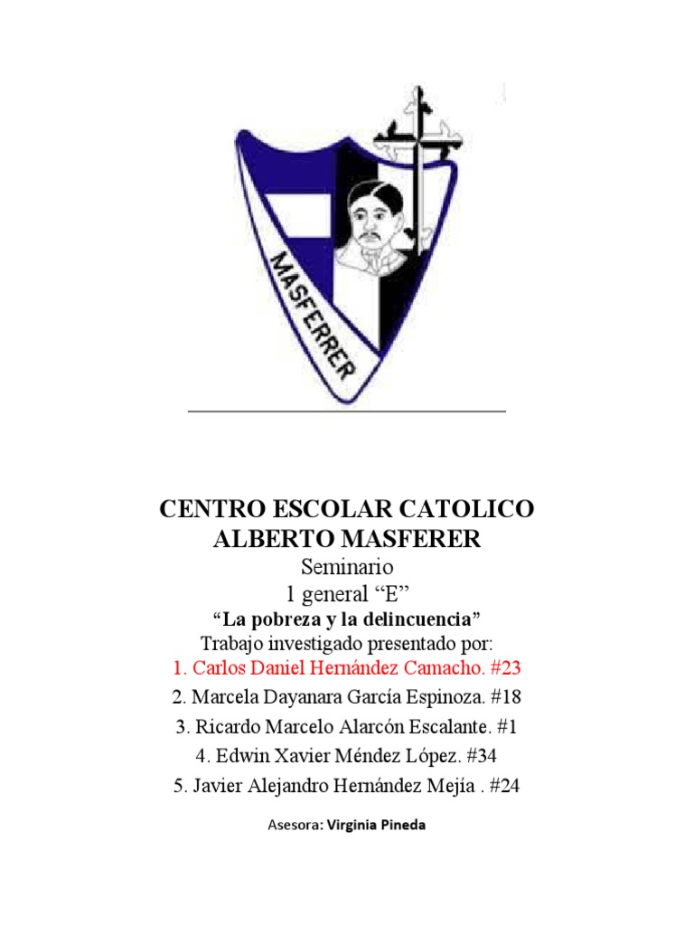 Centro Escolar Catolico Alberto Masferer | PDF