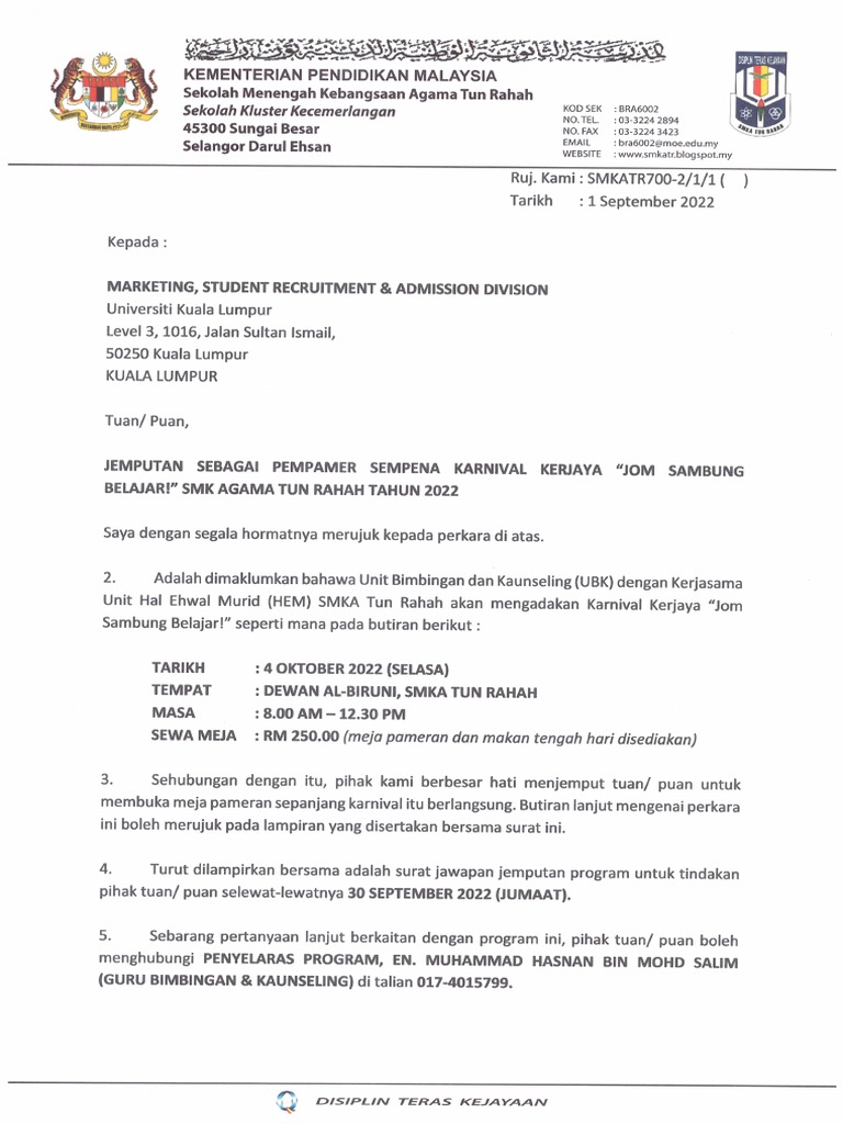 Surat uniKL | PDF