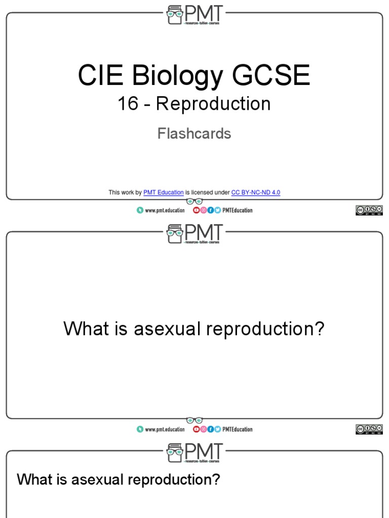 Flashcards - Topic 16 Reproduction - CAIE Biology IGCSE | PDF ...