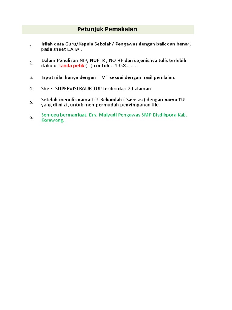 12.supervisi Kaur Tu SMP Setia Negara | PDF