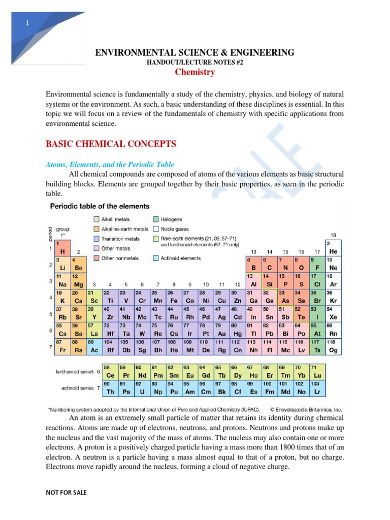 Envi Handout #2 | PDF | Chemistry | Mole (Unit)