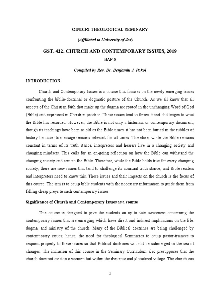 Church and Contemporary Issues | PDF | Catholic Church | Constantine ...