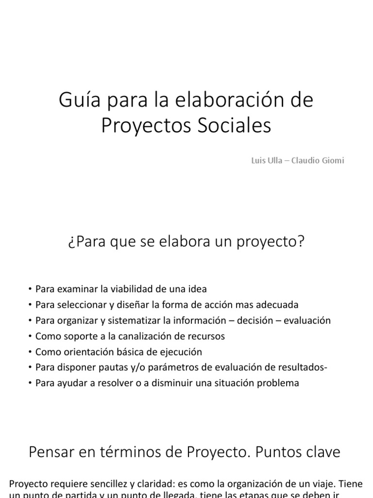 41 Elaboración de Proyectos Sociales PDF | PDF | Evaluación | Planificación