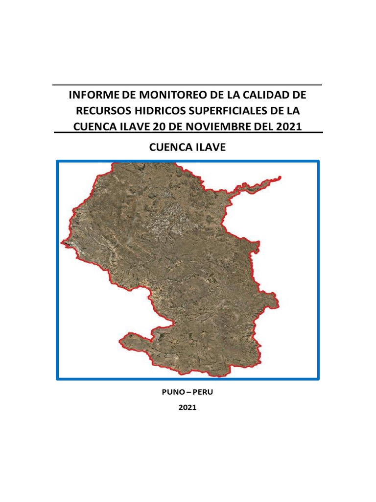 Informe de Monitoreo de La Calidad de Recursos Hidricos Superficiales de La Cuenca Ilave 20 de ...