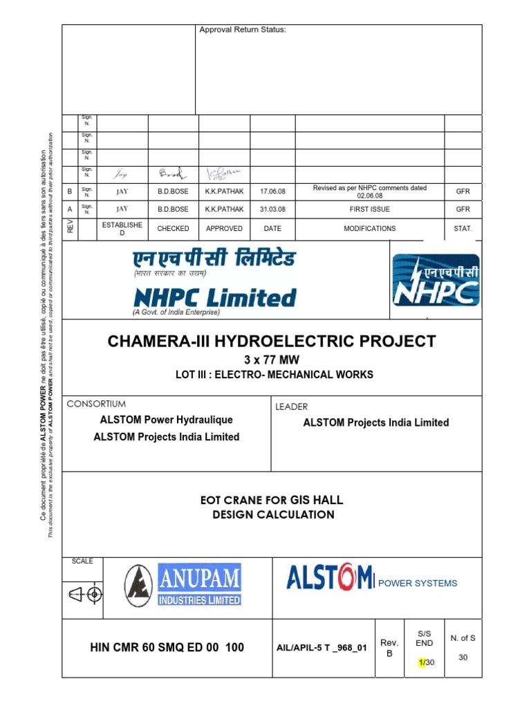 EOT Crane Mechanical Equipment Calculation 4 | PDF | Electric Motor ...