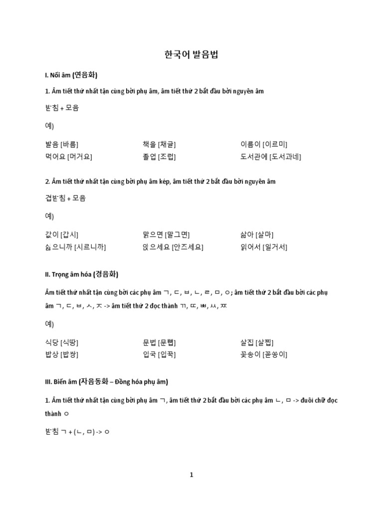 한국어 발음법 Pdf