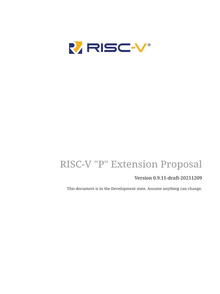 Riscv P Ext Proposal Version 0.9.11 Draft 20211209 | PDF | 64 Bit Computing | Computer Engineering