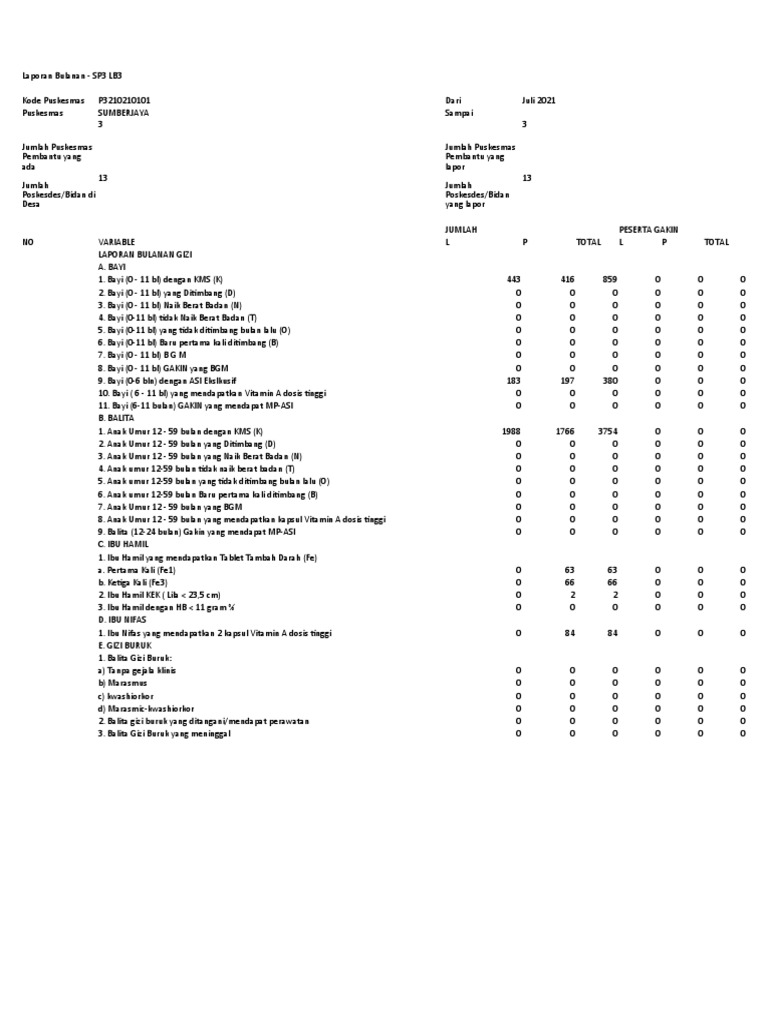 Buku Bantu Laporan - SP3 LB3 | PDF
